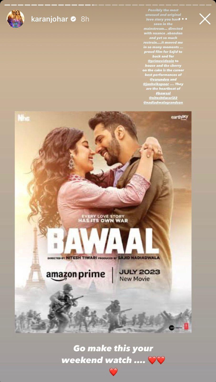 Bollywood celebs praise ‘Bawaal’: Varun Dhawan and Janhvi Kapoor’s ...